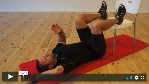 Supine arm movement with leg support - Recover Gym
