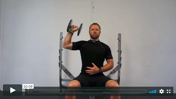 Seated - vertical press with one arm - Recover Gym